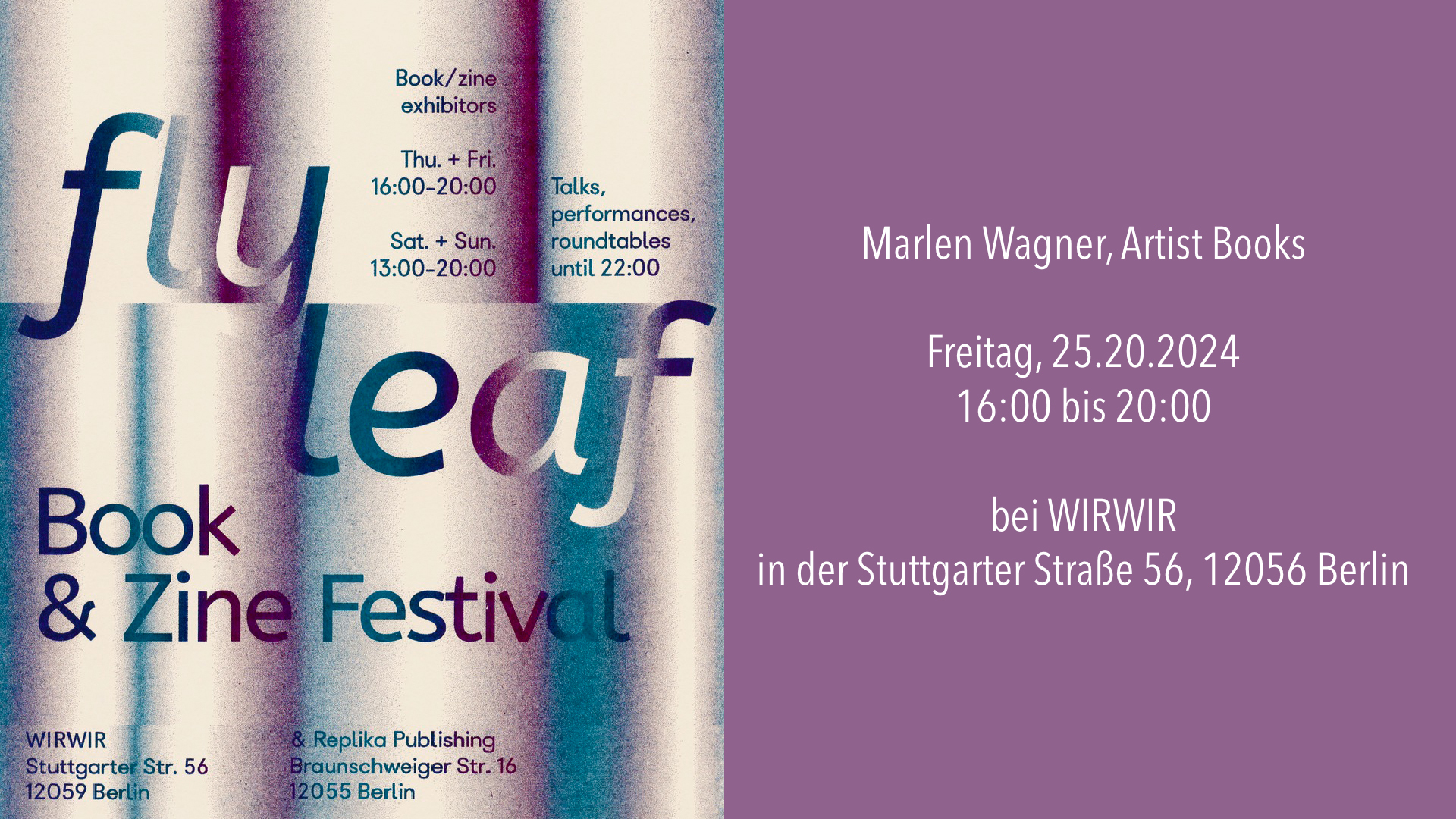 FLYLEAF BOOK & ZINE FESTIVAL - Fraktalwerk